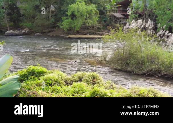 Beautiful moving stream through the rock from Mae Taeng River is a ...