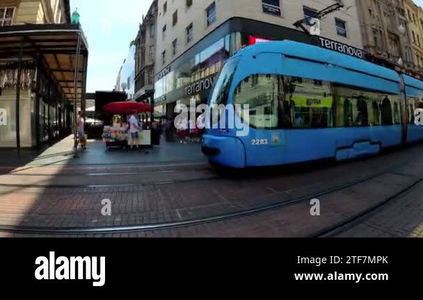 Tram network in Zagreb. Zagreb trams. Public transport in Croatia. Tram ...