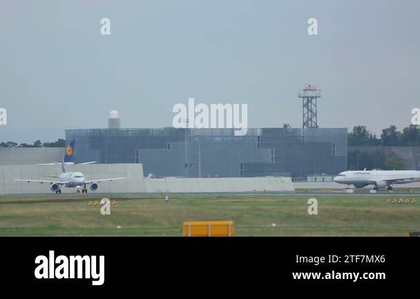 Airbus 320 accelerating in Fraport Stock Video Footage - Alamy