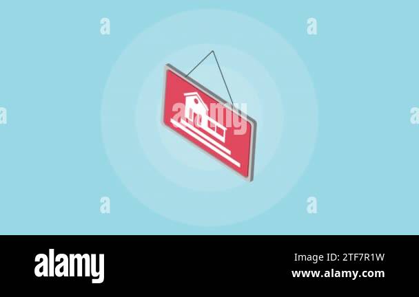 real estate label hanging animation Stock Video Footage - Alamy