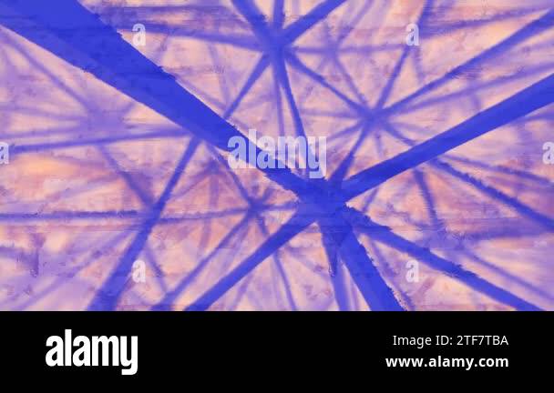 Rays of light pass through a chaotically moving geometric pattern ...