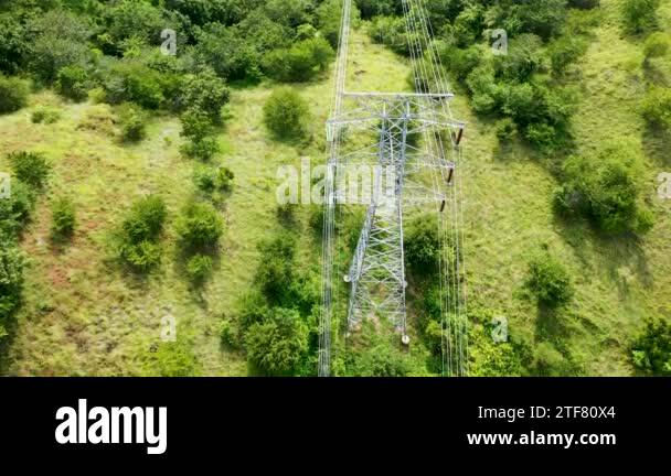Power pylons and high voltage lines in a mountainous Areaagricultural ...