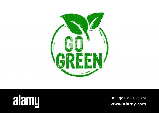 Go green and eco friendly symbol stamp and stamping impact isolated ...