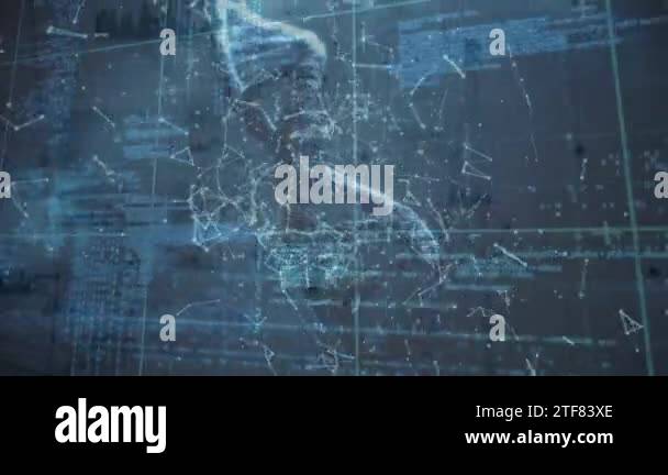 Animation of data processing over chemical formulas and dna chains in ...