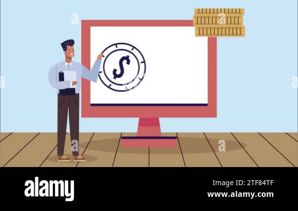 Successful man desktop animation Stock Videos & Footage - HD and 4K ...