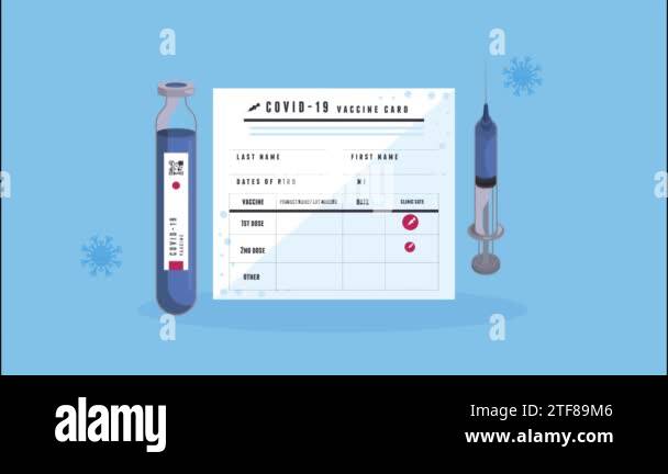 Covid19 vaccine card vial syringe Stock Videos & Footage - HD and 4K ...