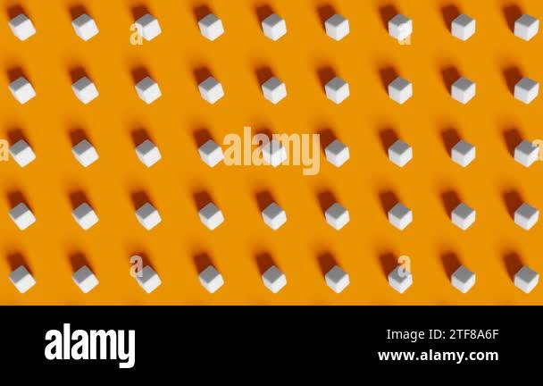 3d Animation Cubes Rotating Loop Background And Orange Color Background 3d Render Stock Video