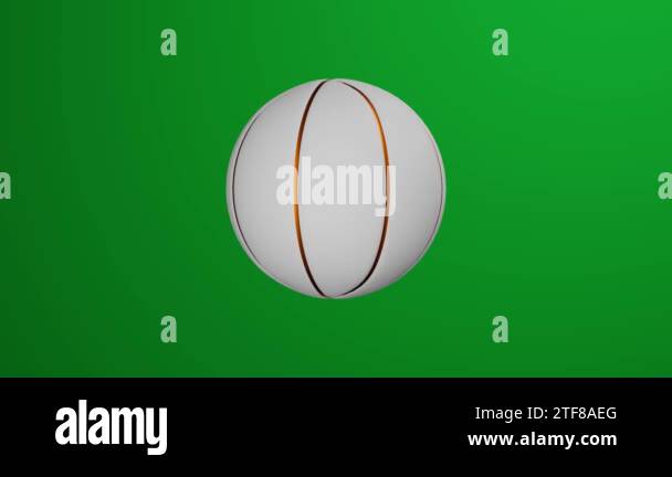 White basketball ball rotates on chromakey background. Green screen ...