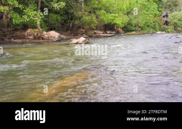 Beautiful moving stream through the rock from Mae Taeng River is a ...