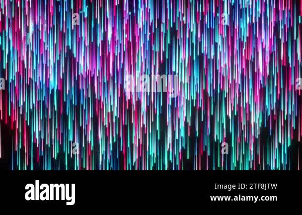 Animation loop colorful falling lines light falling vertical lines ...