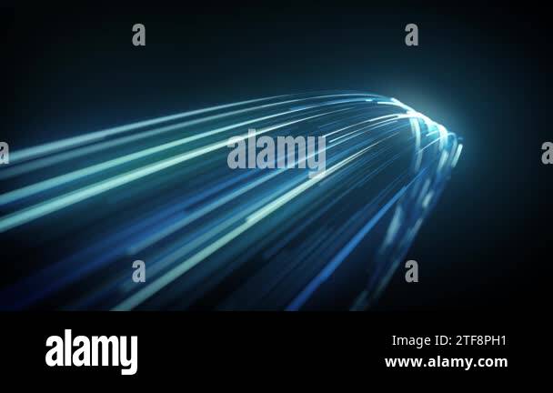 Abstract Light Fiber Strings Flowing Background Loop/ 4k animation of ...