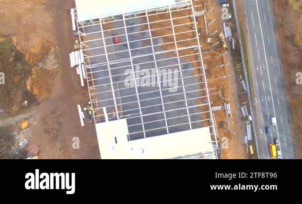 Construction of an industrial building. Reinforced concrete building ...