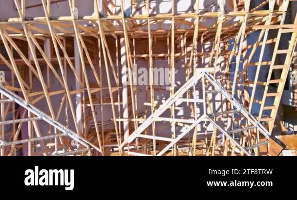 Timber frame house stick built home under construction new build with ...