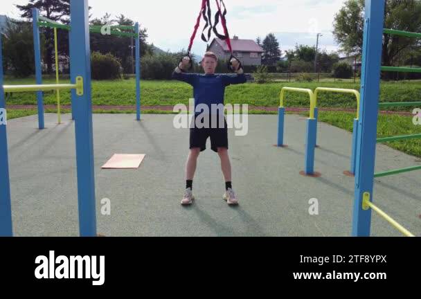 active, enthusiastic athlete performs exercises for a stronger ...