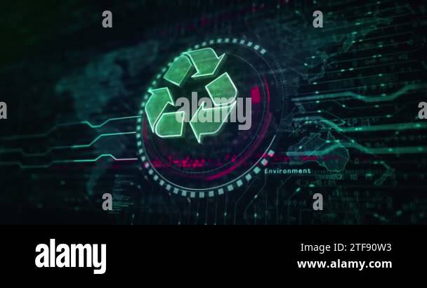 Recycling icon, ecology, electronic waste data management and ...