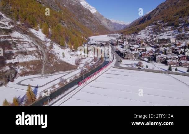 Ski Train in Switzerland Used to Shuttle Passengers and Skiers to Ski ...