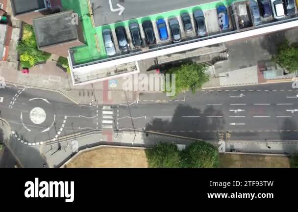 Luton City Centre and Local Buildings, High Angle Drone's View of Luton ...