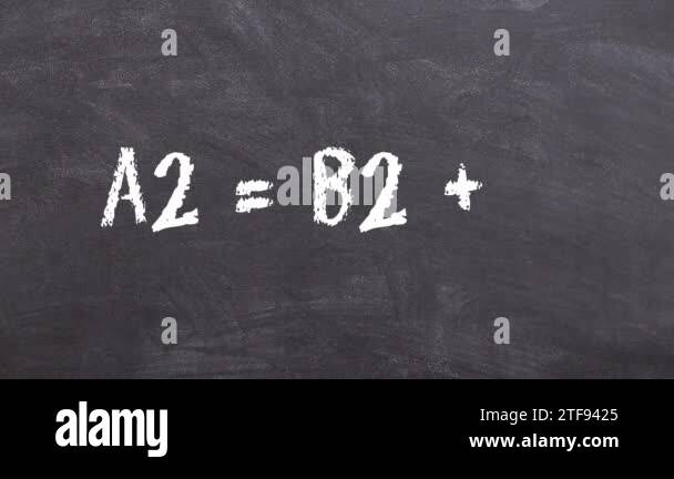 Animation of the Pythagorean Theorem. Pythagoras formula being written ...