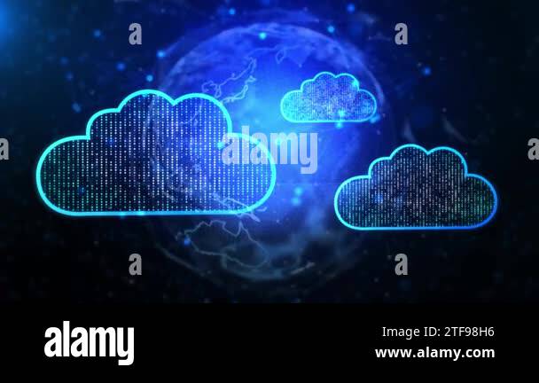 Big data IOT cloud computing cloud service technology connection network background Stock Video ...