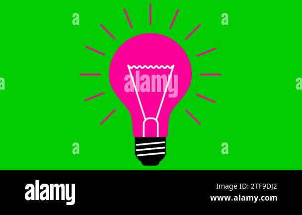 Animated pink symbol of lightbulb. Concept of idea and creative. Looped ...