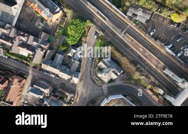 Bird's Eye View of a Typical Town in the UK Stock Video Footage - Alamy