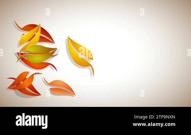 Autumn drawing background with copy space. Abstract dead leaves falling ...