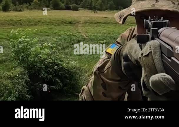 Poltava-Kharkiv region, Ukraine - August 2022: Ukrainian territorial ...