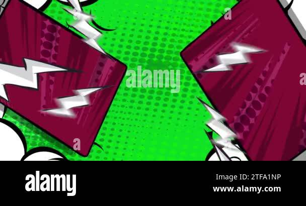 Background animation in pop art, comics style. Retro manga cartoon ...