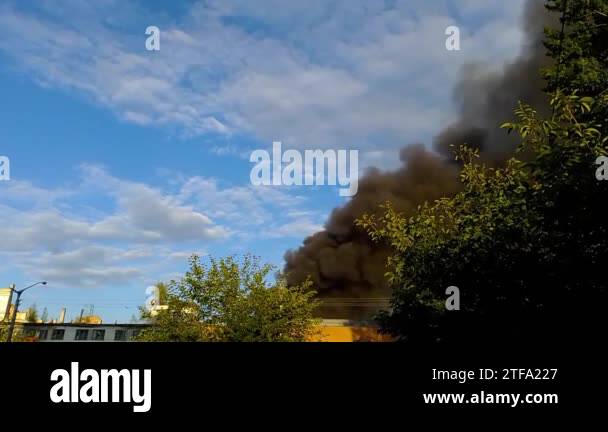 There is a fire in the building, the roof and upper floors are burning ...