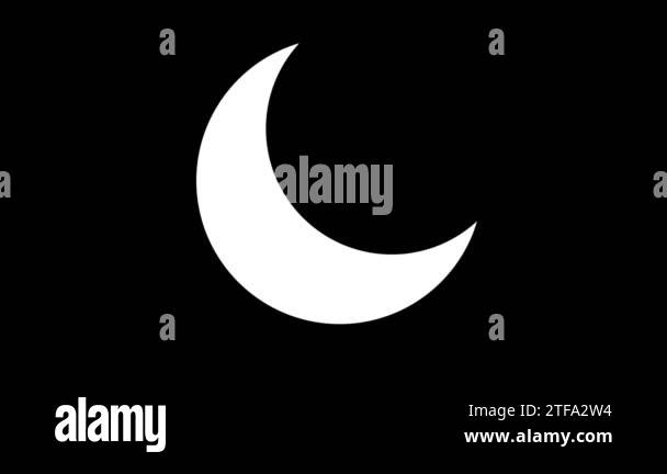 simple animation crescent moon on black background Stock Video Footage ...