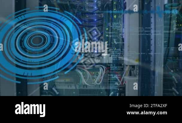 Animation of scope scanning and data processing over digital screen ...