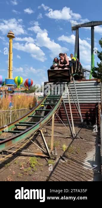 Roller coaster Pleasure park for children and adults swings and ...