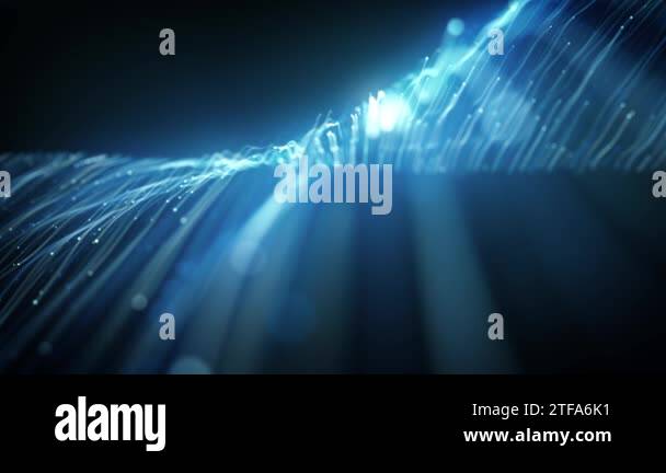 Abstract Light Fiber Strings Flowing Background Loop/ 4k animation of ...