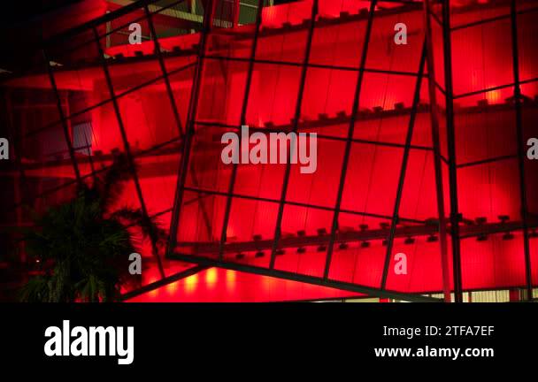8k neon lights at night digital array Stock Video Footage - Alamy