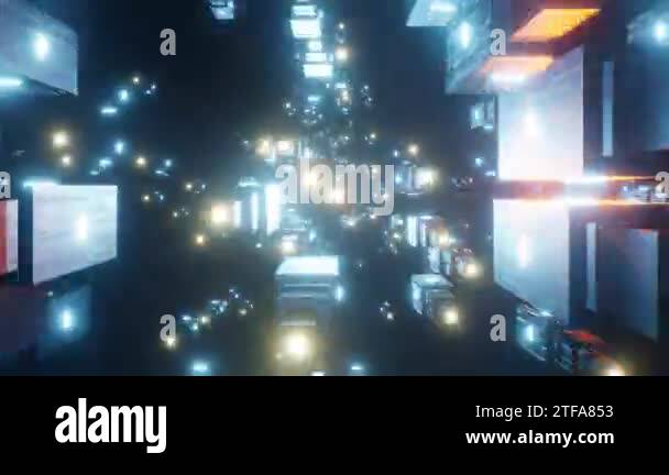 4K 3D animation. Abstract technology big data background concept ...