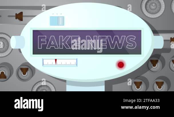 Robot Eye Showing Fake News Text. Animated video. Future Robotics ...