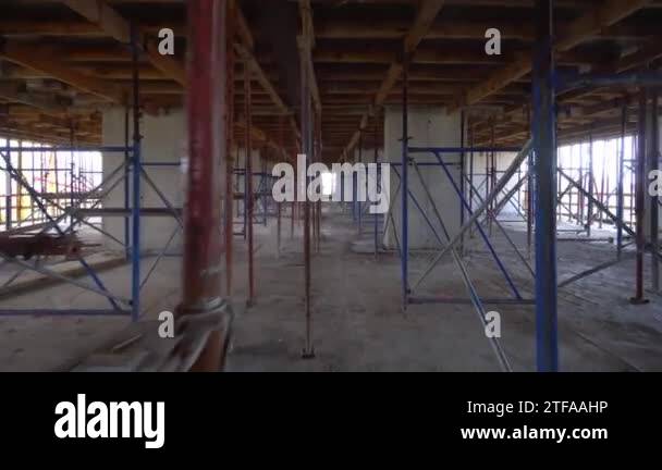 mounts on monolithic structure. Construction concept. Supports of ...