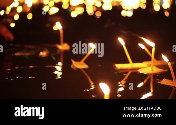Loi Krathong Festival in Chiangmai, Thailand. Hand releasing floating ...