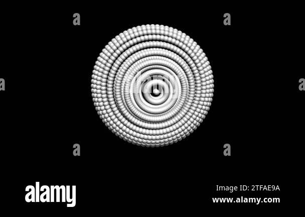 Animation of white particle that are arranged around each other in a ...