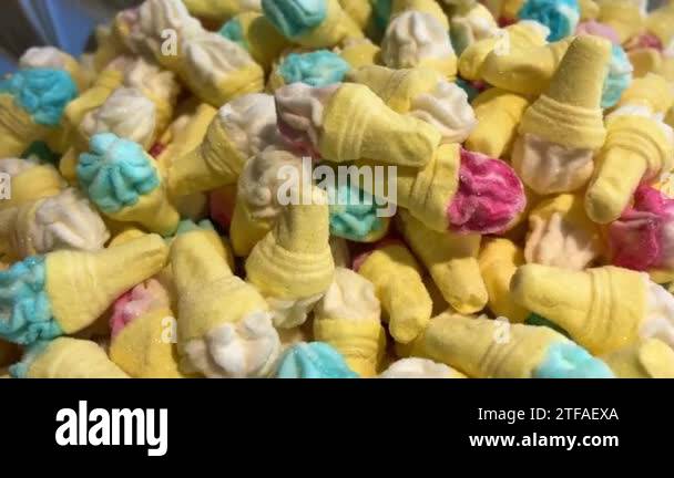 jelly ice cream cone Different sweets on the counter are laid out all ...