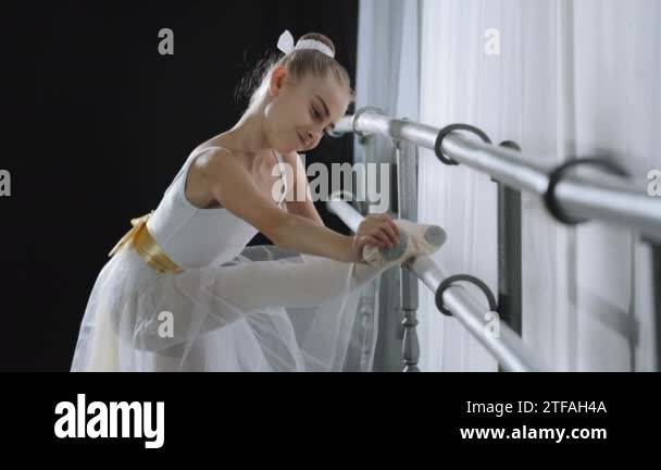 Young teen ballerina caucasian child kid teenager flexible girl dancer ...