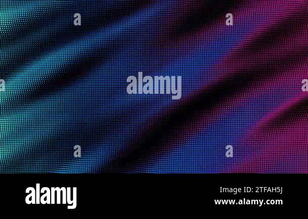 Looped waves of colorful points. Digital data splash of point array ...