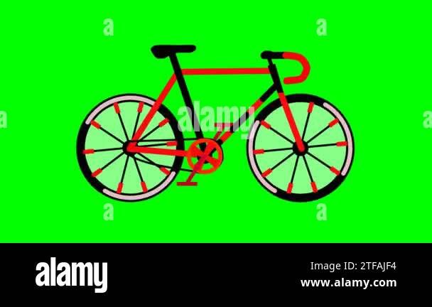 Bycycle animation on green screen background Stock Video Footage - Alamy