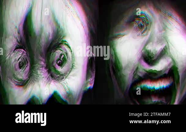 Scary monsters with evil faces for Halloween, computer ai generated ...