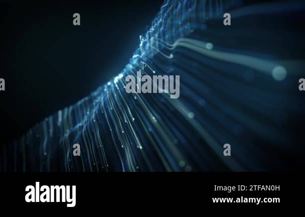 Abstract Light Fiber Strings Flowing Background Loop/ 4k animation of ...