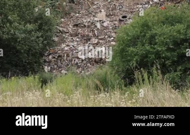 Waste lying thickly up, big garbage mountain, garbage dump piles or ...