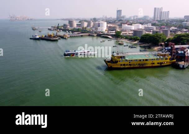 Seberang Perai, Penang, Malaysia - Mar 12 2022: Aerial view passenger ...