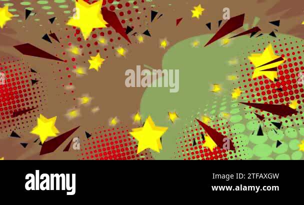 Background animation in pop art, comics style. Retro manga cartoon ...