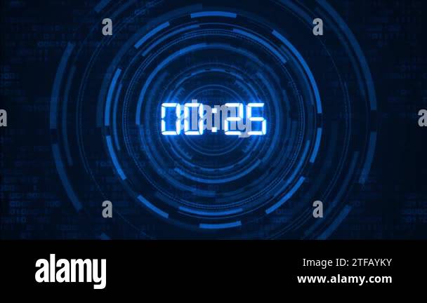 Abstract Futuristic Technology Digital number timer concept and countdown Loop Background Stock ...
