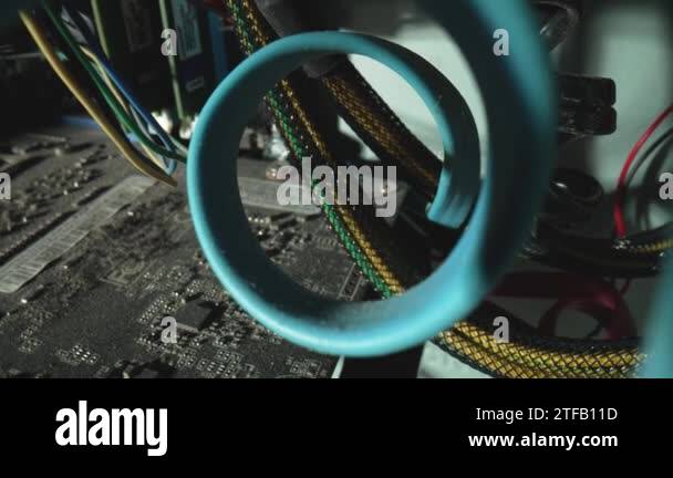 Old disassembled computer system unit that has not been used for a long ...